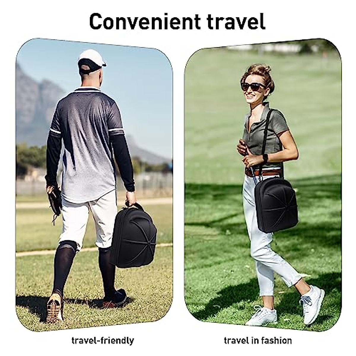 AUKURA Hat case for baseball caps, Hard hat organizer, Hat holder for Traveling & Home Storage, with handle and shoulder strap, smash-proof, dust-proof hat protector