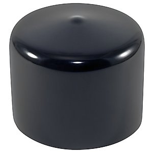 Caplugs 99394174 Plastic Round Cap VC-2750-24, Vinyl, Cap ID 2.750" Length 1.500", Black (Pack of 8)