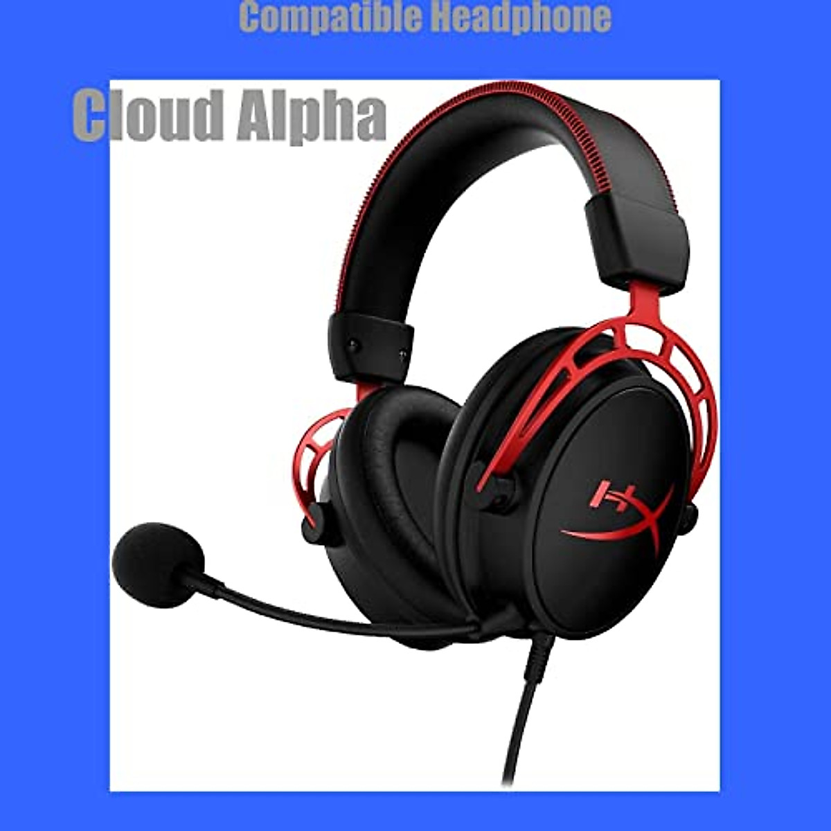 JULONGCR Cloud Alpha S Ear Pads Replacement Cloud Alpha Ear Cushions Earpads Earcups Foam Parts Compatible with HyperX Cloud Alpha S/Cloud Alpha Gaming Headset Cups. (Alpha) (Black)