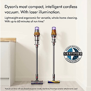 Dyson 405863-01 V12 Detect Slim Cordless Bagless Stick Vacuum Yellow/Nickel Bundle with 2 YR CPS Enhanced Protection Pack