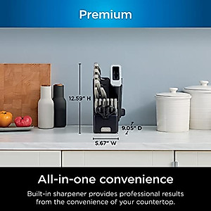 Ninja K62014 Foodi NeverDull Premium 14-Piece German Stainless Steel Knife System with Built-in Sharpener, Stainless Steel/Black
