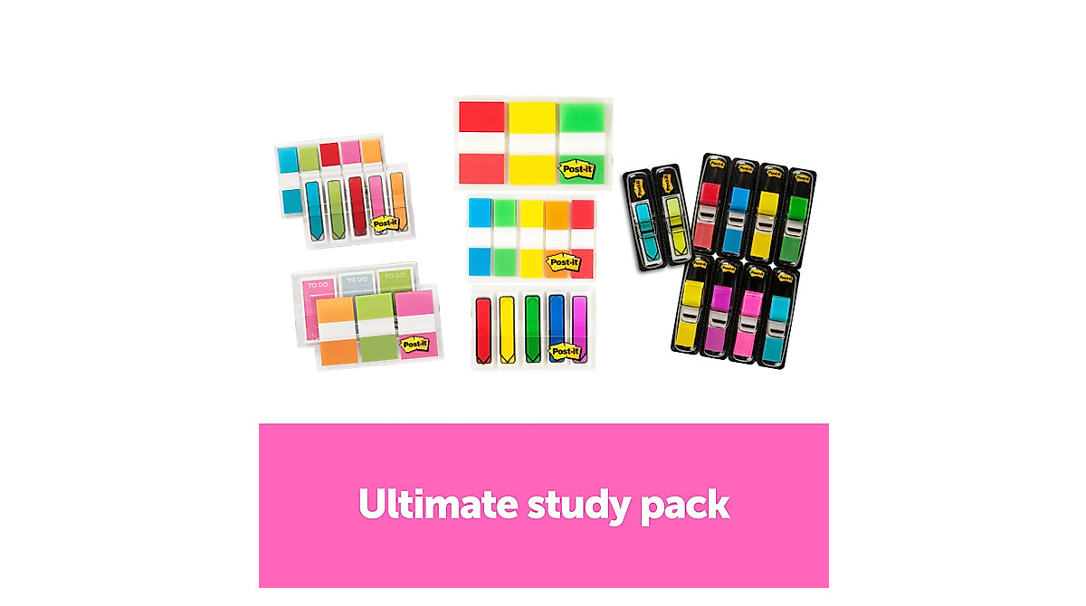 Post-it Flags & Tabs Value Pack – 956 Bright Markers for Study & Work