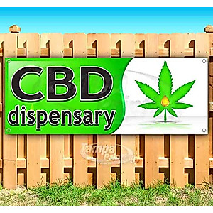 Cbd Dispensary Banner 13 oz | Non-Fabric | Heavy-Duty Vinyl Single-Sided with Metal Grommets