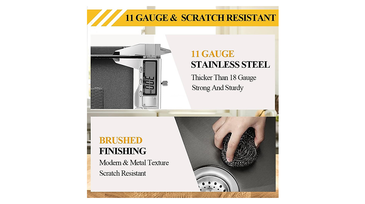 Black Stainless Steel Kitchen Sink 33x22x9 Inch - Complete Combo