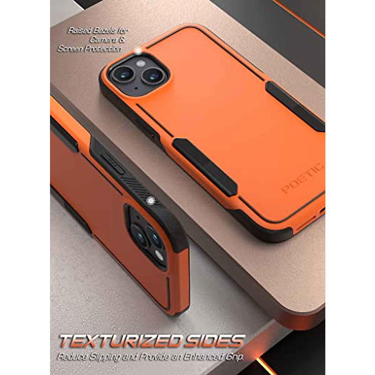 Poetic Neon Series iPhone 14 Case, Dual Layer Heavy Duty Tough Rugged Light Weight Slim Shockproof Protective Drop Protection Phone Case 2022 New Cover for iPhone 14 (6.1 Inch), Orange