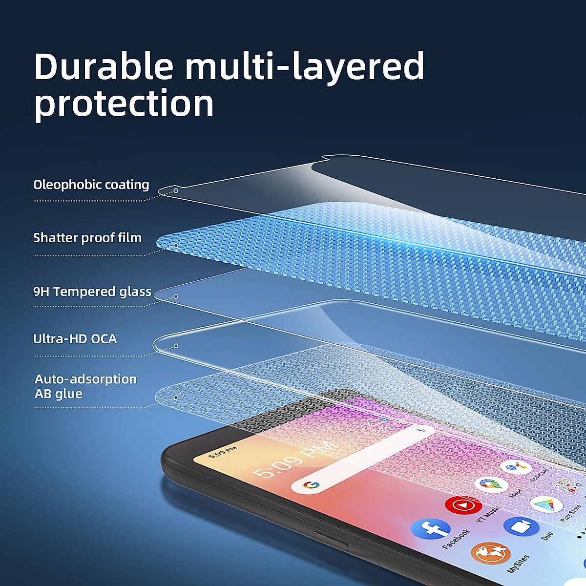 NEW'C [3 Pack] Designed for TCL A3 Screen Protector Tempered Glass, Bubble Free, Ultra Resistant