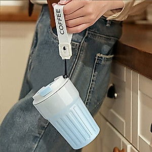 KETIEE Insulated Coffee Cup with Leakproof Lid,Reusable Coffee Cups Travel Cup,13 OZ Coffee Travel Mug,Double Walled Coffee Mug,Stainless Steel Coffee Mug for Hot Cold Drinks (Grad Blue)