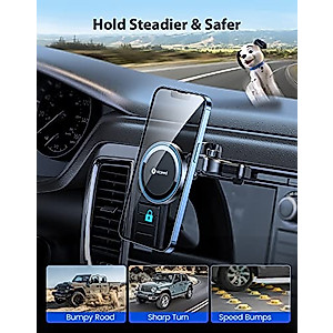 VICSEED for MagSafe Car Mount CD Slot & Air Vent [20 Strongest Magnets] Super Stable Magnetic Phone Holder for Car 360° HandsFree Metal CD Phone Mount for Car Fit iPhone 14 13 12 Pro Max Plus Mini All