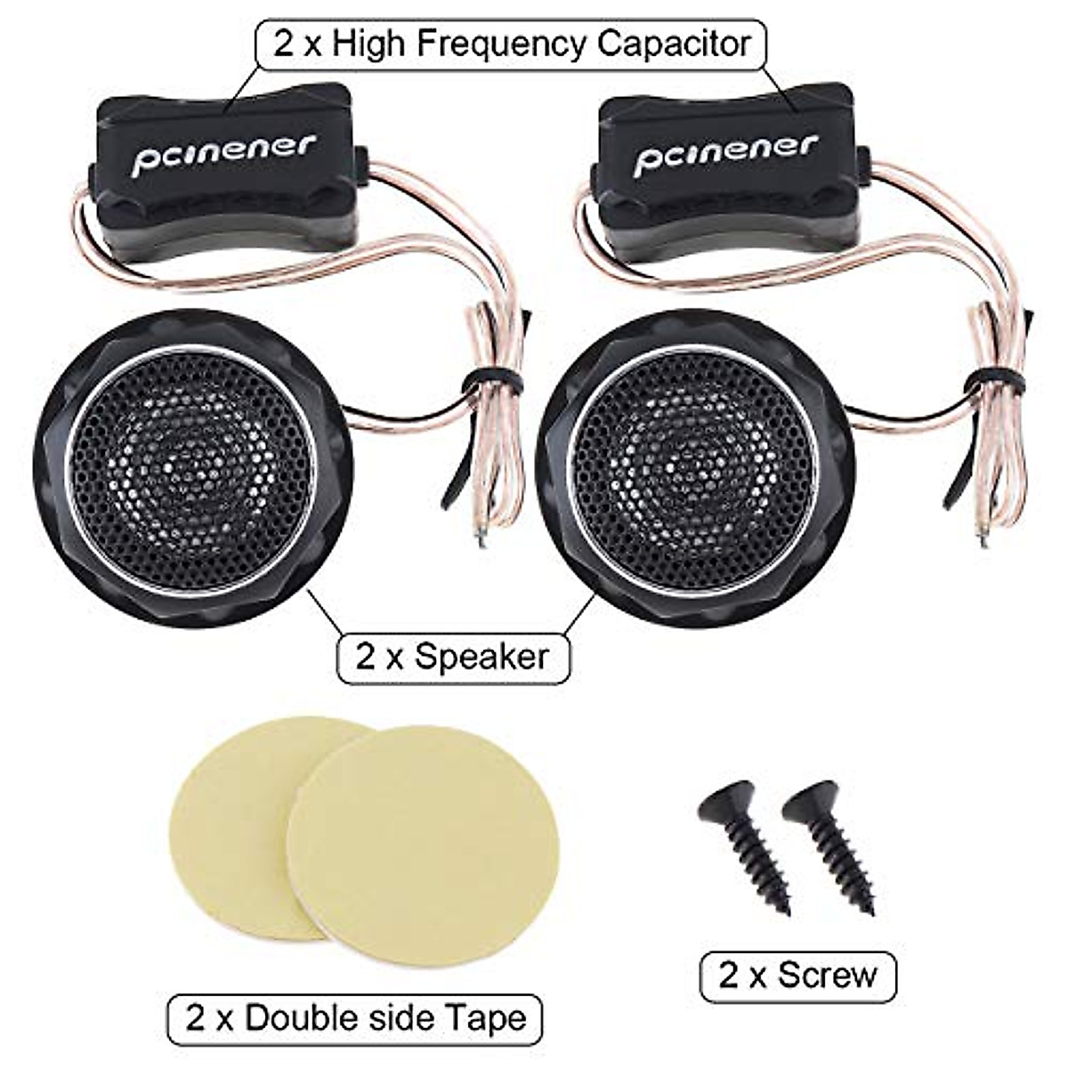 ePathChina 2pcs 140W T280 High Efficiency Mini Dome Tweeter Speakers for Car Audio System