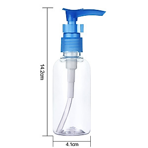 Transparent Travel Bottles Pump Bottle Lotion Dispenser Bottle, 4 Pieces (100 ml)