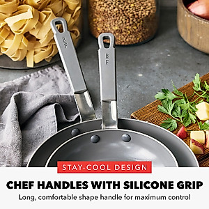 GreenPan x Bobby Flay Stainless Steel 8” & 10” Frying Pan Skillet Set, Professional Grade Tri Ply, PFAS-Free Ceramic Nonstick, Induction Suitable, Dishwasher & Oven Safe, Stay Cool Handle