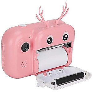 Agatige Print Camera for Kids, Children's Digital Zero Ink Video Camera Portable Thermal 1080P Twin Lens with 2.4in Screen 16G Toys Instant Camera Gift for 3-12 Years Old Kids(Pink)