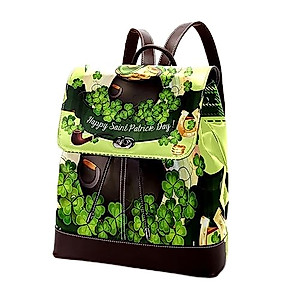 VBFOFBV Travel Backpack, Laptop Backpack for Women Men, Fashion Backpack, St. Patrick'S Day Green Plaid