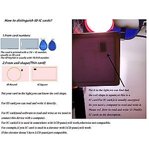 NFC RFID Copier Writer Readers Key Copier Duplicator English 10 Frequency for IC ID Cards/Key Fob and 13.56mhz UID Key,10pcs ID 125kh Key Fobs + 5 Pcs ID 125khz Cards + 10pcs 13.56mhz IC Key + 1 USB