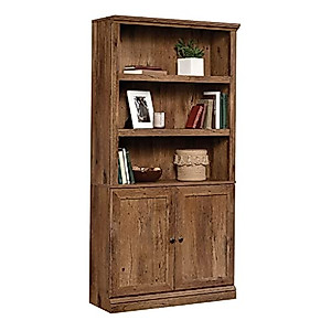 Sauder Miscellaneous Storage 5-Shelf/ Book Shelf 2-Door Bookcase, Vintage Oak finish