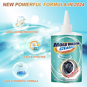 HIHWEM Mold Remover Gel Household Mold Mildew Cleaner for Washing Machine Sealant Tiles Grout Bathroom Cleaning Home Kitchen Sinks Cleaning (10 FL OZ)