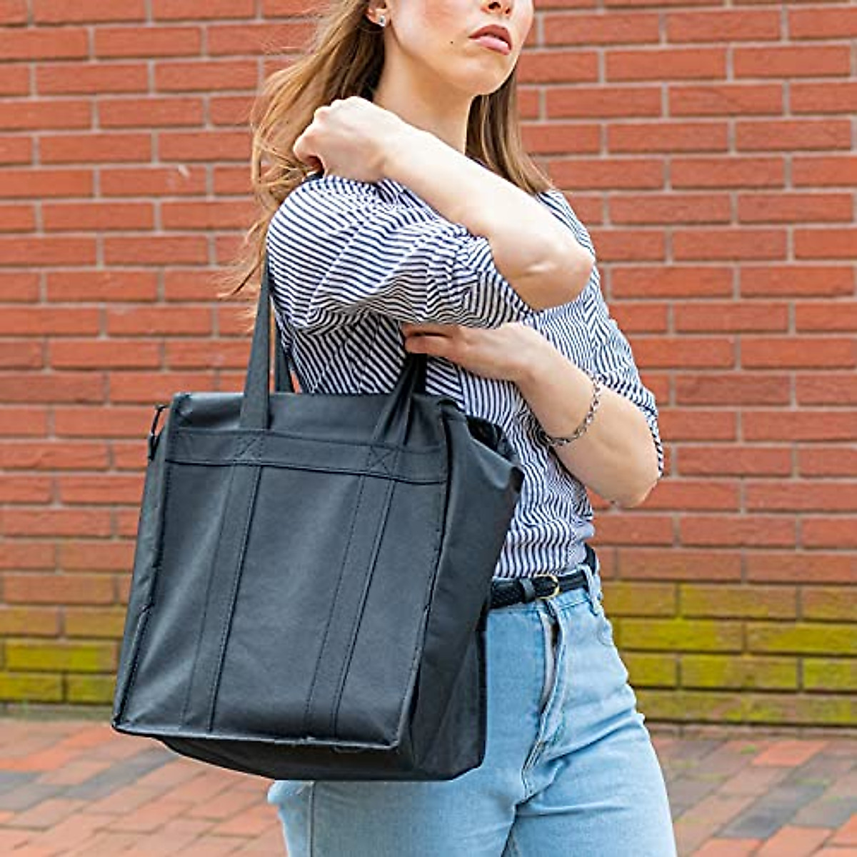 Insulated Shopping Bags for Groceries - 2 Pack Soft Sided Cooler Bag, Insulated Grocery Bags with Zippered Top, Reusable Shopping Bags for Food, Delivery, Catering, Foldable & Collapsible Tote Bags