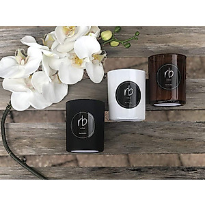 ROSBAS Vanilla Scented Candle Gift Set, Natural Soy Wax, 2 Matte White Glass Jars with Lid, 7 oz ea, Cotton Wick, Long Burn Time, Gift Packaged, Handmade in The USA