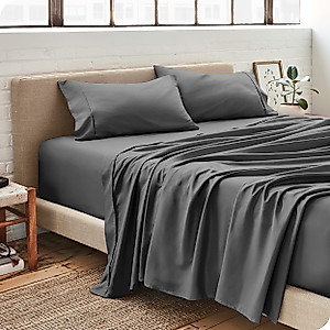 Bare Home Microfiber Sheet Set with Duvet Cover Set Bundle (Queen, Grey)
