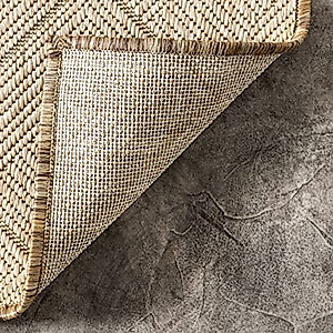nuLOOM Easy-Jute Ray Diamond Indoor/Outdoor Area Rug, 5' x 8', Natural