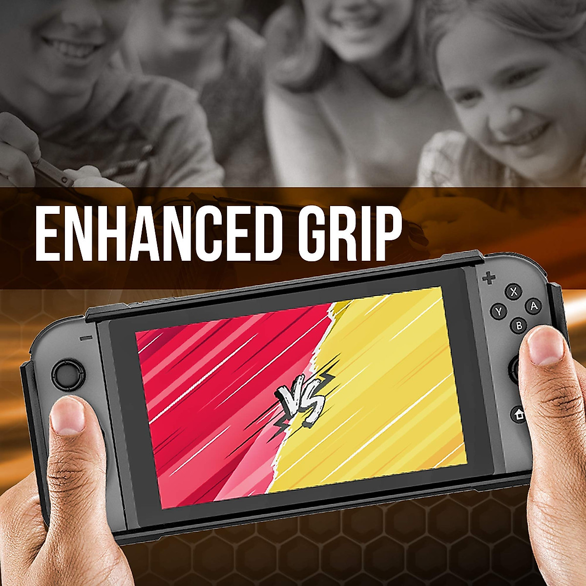 RevoGuard Slim Heavy Duty Switch Case [Stores 5 Games] Compact Multi Angle Holder Play Stand for Nintendo Switch