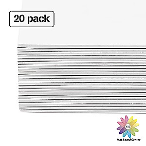 Mat Board Center, Pack of 20 8x8 Uncut Photo Mats, White Backing Boards - for Photos, Prints, Frames and More