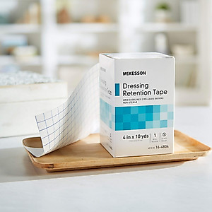 McKesson Dressing Retention Tape, Non-Sterile, Grid Guidelines, 4 in x 10 yd, 1 Roll