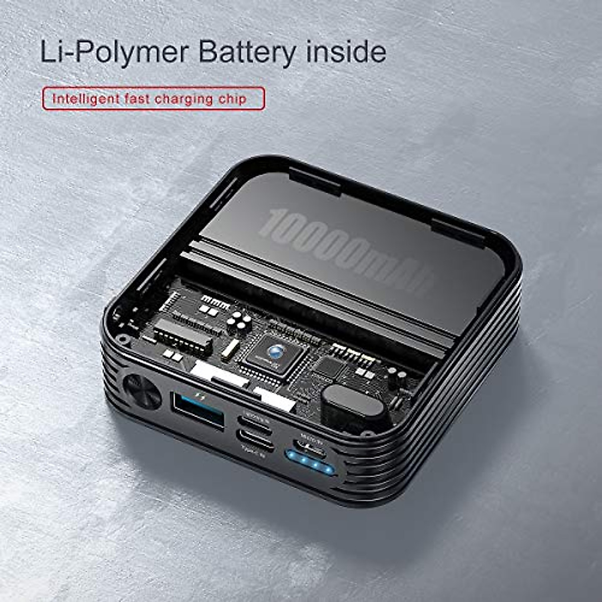 KONFULON Portable Charger 10000mAh Power Bank, iPhone Charger,Ultra Compact Backup Battery with Built in Cable Compatible with iPhone 11/XS/XR/X/8/8P/7/6/6S