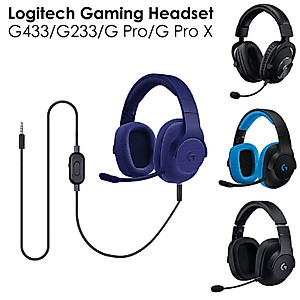 Iootmoy Replacement Cable for G433 Headset Audio Aux Cord Compatible with Logitech G233/ G Pro/G Pro X Gaming Headphone with Mic Mute and Volume Controller