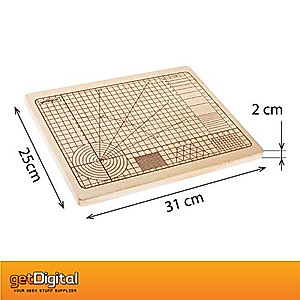 getDigital High Precision Cutting Board for the obsessive Cook - A nerdy Kitchen Gadget Chopping Block with Measurements & Angles - 100% Natural Beech-Wood, 12.2 x 9.84 Inch