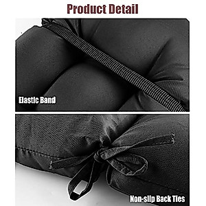 Rocking Chair Cushion Pad, Water Resistant Patio Chair Cushion for Adirondack Chair High Back Indoor Outdoor Soft Thickened Patio Chaise Lounger Cushion Overstuffed Patio Chair Cushion (Black)