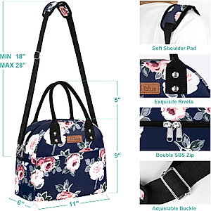 Insulated Lunch Bags for Women Men - Reusable Cooler Lunch Box for Office Work School Picnic Beach Workout Travel Gym- Freezable Tote Lunch Bag Organizer with Adjustable Shoulder Strap for Adult Kid