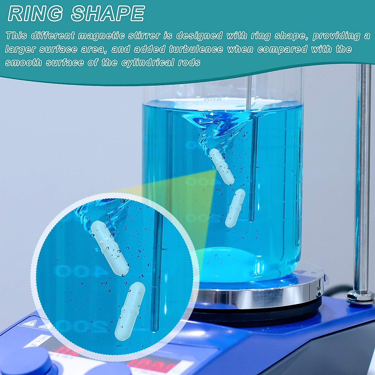 Magnetic Stir Bar White Stir Rod Magnetic Stir Plate with Ring Shape Magnet Stirrer Mixer Stirring Bar for Laboratory (16 Pieces,35 mm/ 1.38 Inch)