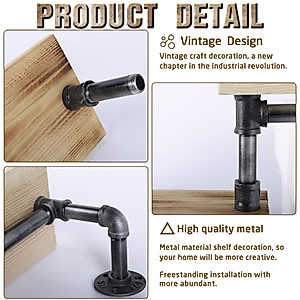 MENZOM Rustic Industrial Pipe Shelves - Corner Floating Shelf with Wood Panels - 2-Tier Wall Mounted Bookshelf - Versatile Storage Solution for Bedroom,and Home Decor - Wall Floating Pipe Rack（K）