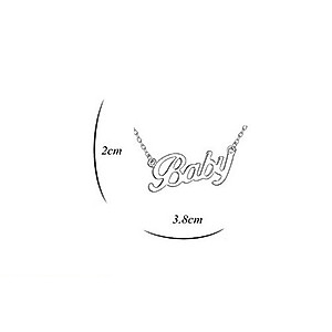 AIHIQI Fashion White Chain Letter Pendant Choker Necklace (Baby Letter)