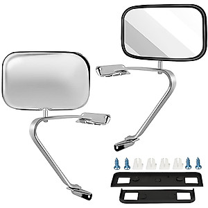 Ineedup Replacement Mirrors Tow Mirrors Fit for 80-96 For Ford For F150 For F250 For F350 For F450 Ranger Bronco Explorer Truck Pickup Left and Right Side Manual Control