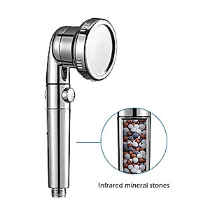 Filtration Stone Bead Balls for Filter Shower Head - Mineral Stone Beads for Purifying Water (Red Gray White)