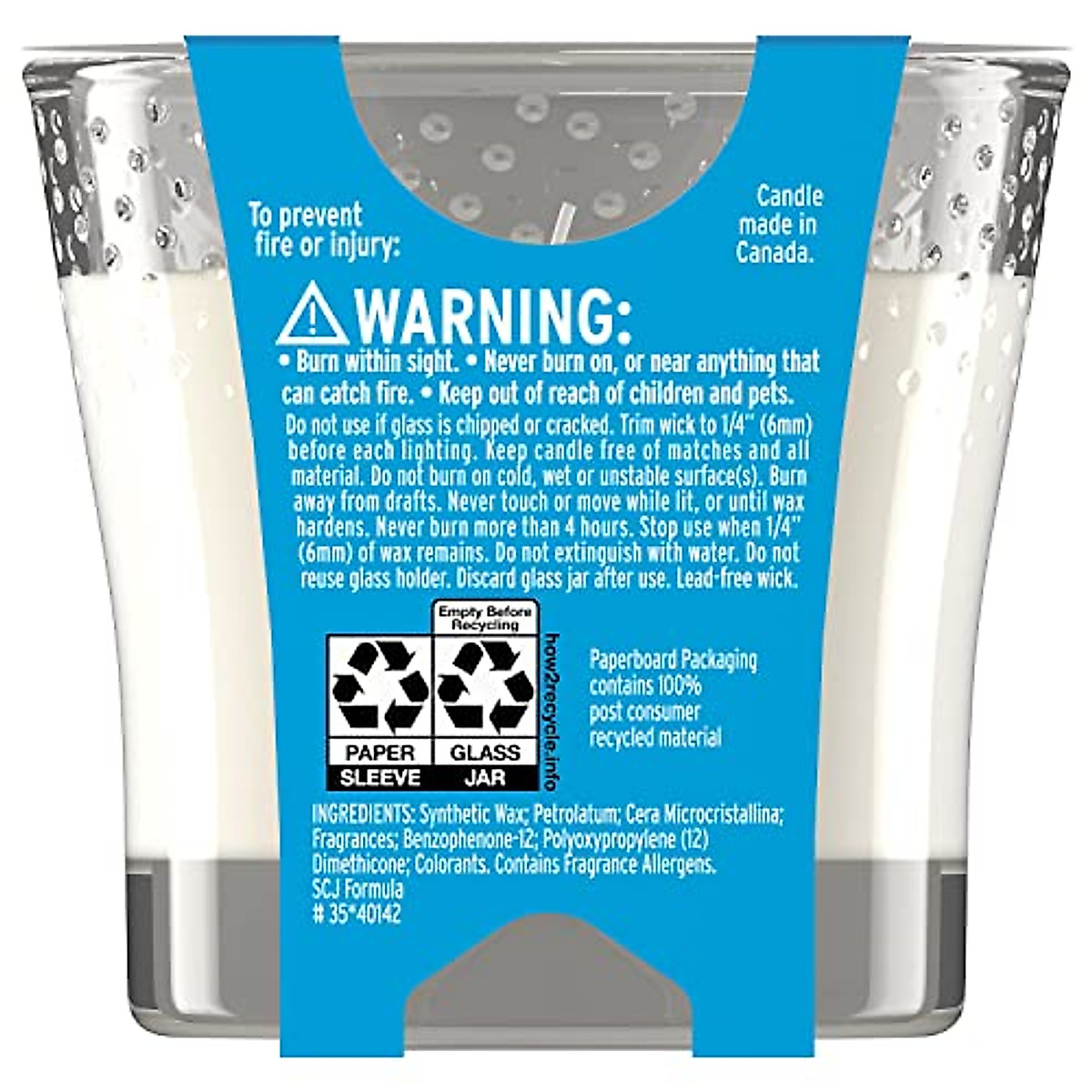 Glade Candle Jar, Air Freshener, Cotton Cloud Dream, 3.4 oz