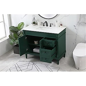 Elegant Decor Indoor Modern Under Sink Bathroom Fixtures Storage Organizer Cabinet 42 inch Single Bathroom Vanity - Green