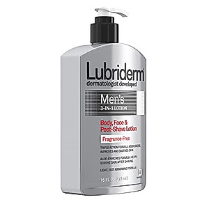 Lubriderm Men's 3-In-1 Moisturizing Body Lotion with Aloe, 16 fl. oz