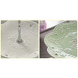 Jusalpha 3-Tier Porcelain Cake Stand-Dessert Stand-Cupcake Stand-Tea Party Serving Platter (3 Color-Gold)