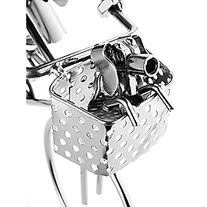 BRUBAKER Wine Bottle Holder Couple on Tandem Bicycle Metal Sculptures and Figurines Decor Wine Racks and Stands Gifts Decoration