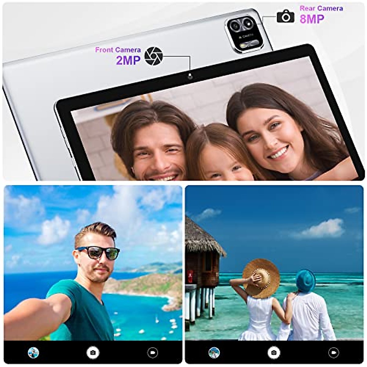 Tablet 10 inch Android Tablets丨WeTap Android 12 Tablet, 3GB RAM 64GB ROM, 2MP+8MP Camera, 1280x800 IPS Google Tablets, Quad-Core Processor Tablets, Wi-Fi Bluetooth 5000mAh Long Lasting Battery Silver