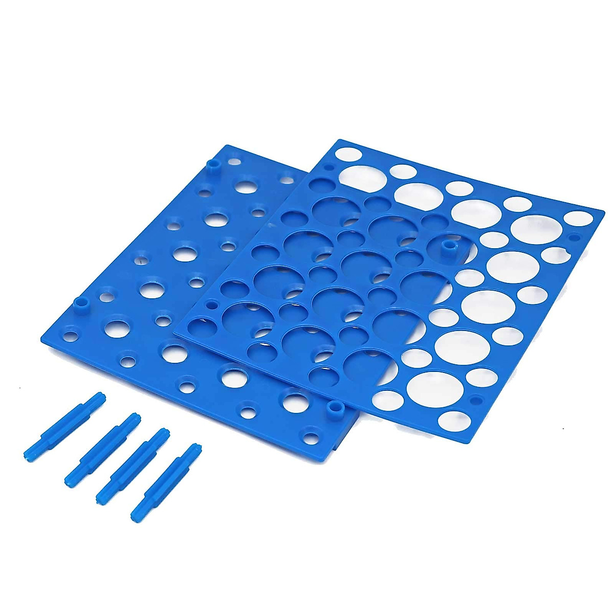 Centrifuge Tube Rack,2 Pieces Detachable Test Tube Rack Holder 50-Well Plastic Stand for 15ml 50ml Tube