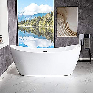 WOODBRIDGE BTA1517-MB-Drain-&O Bathtub, Matte Black