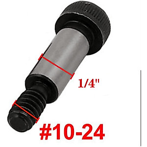 Sydien 6Pcs Alloy Steel Shoulder Bolt #10-24 UNC Thread Shoulder Dia 1/4" Shoulder Length 5/8"