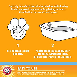 Arm & Hammer Pets Cat Litter Box Deodorizing Pods 2 pods, Fresh Breeze Scent | 2 Cat Litter Box Deodorizer from Arm and Hammer | Combats Cat Odors | 2 Adhesive Devices