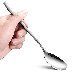 AYFDISHS Korean Spoon,6 Pieces Soup Spoons Stainless Steel,Korean Spoons with Long Handles,8 Inch Asian Soup Spoon Dinner Spoon Table Spoon Flatware Set