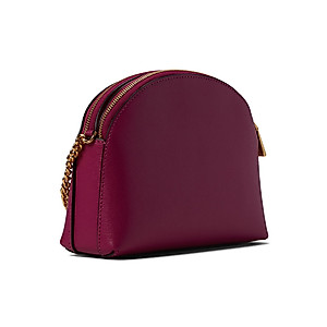 kate spade new york Morgan Saffiano Leather Double Zip Dome Crossbody Plum Liqueur One Size