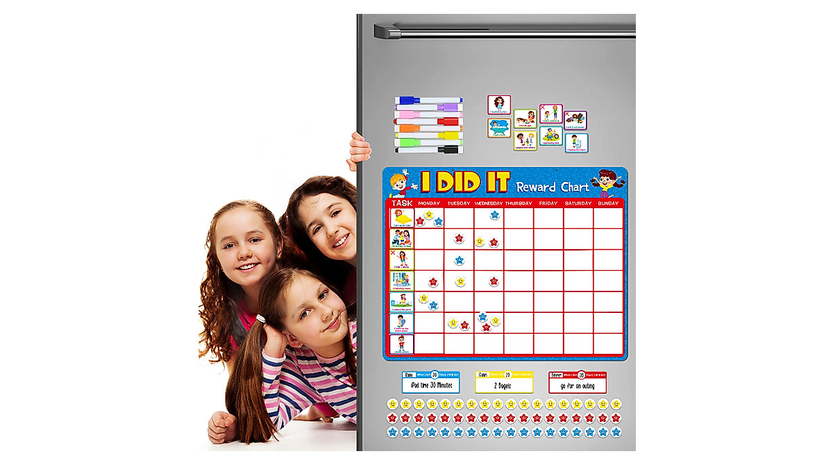 Magnetic Reward Chart for Kids - Boost Good Behavior
